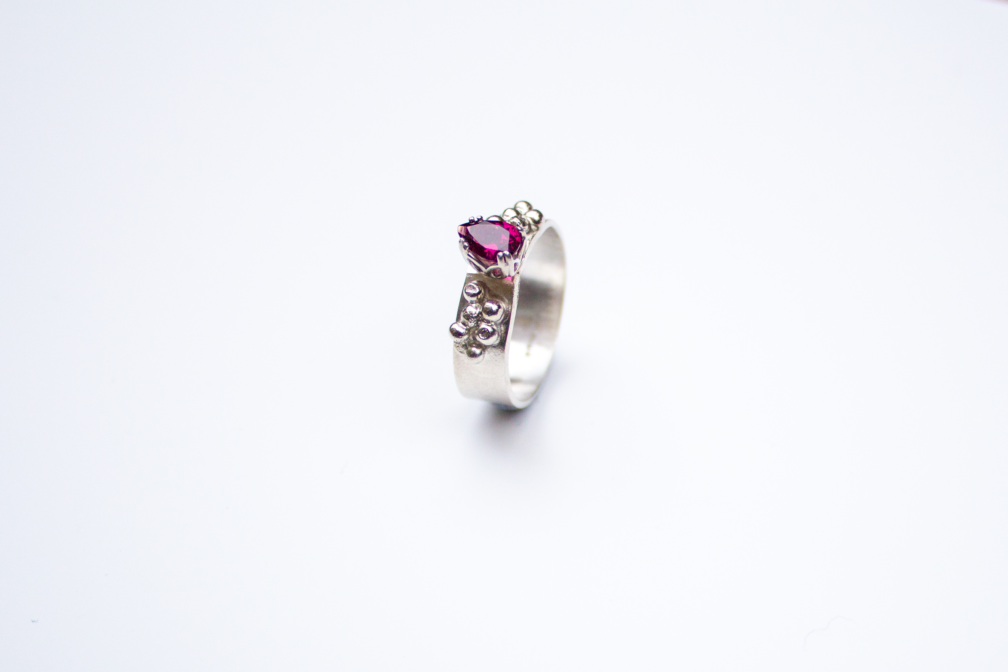 Ring with “grapes” and tear shaped Rhodolite garnet – Marcusa Design